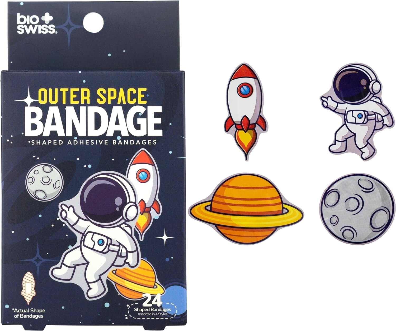 BioSwiss Bandages, Outer Space Shaped Self Adhesive Bandage, Latex Free ...