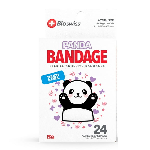 BioSwiss Bandages, Panda Shaped Self Adhesive Bandage, Latex Free ...