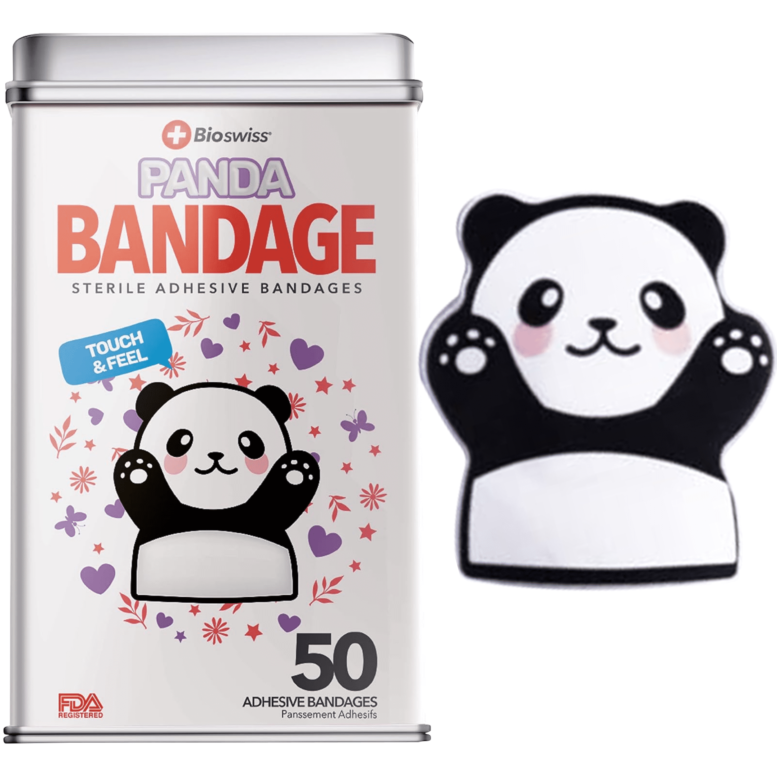 BioSwiss Bandages, Panda Shaped Self Adhesive Bandage, Latex Free ...