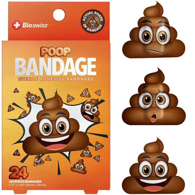 BioSwiss Bandages, Poop Shaped Self Adhesive Bandage, Latex Free ...
