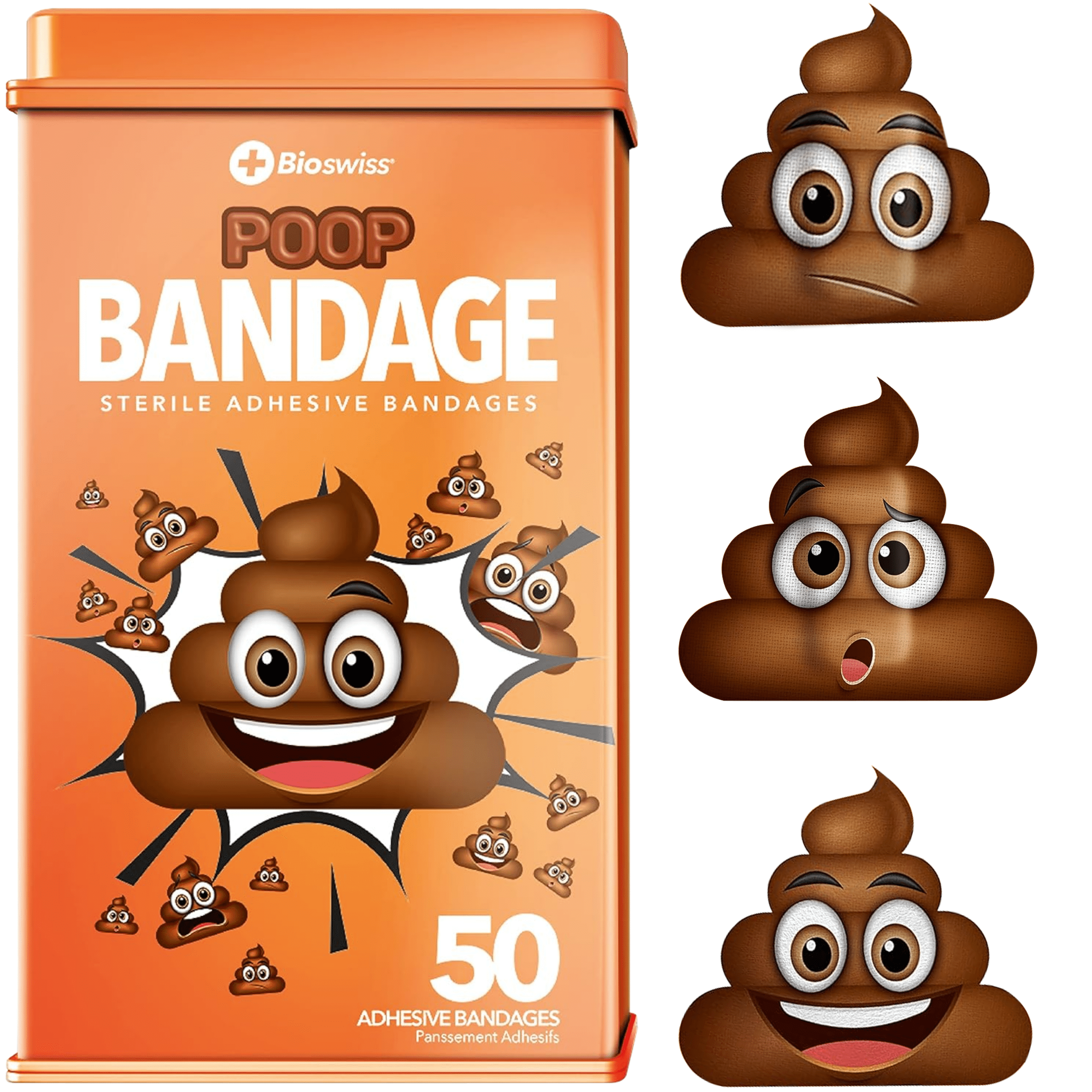 BioSwiss Bandages, Poop Shaped Self Adhesive Bandage, Latex Free ...