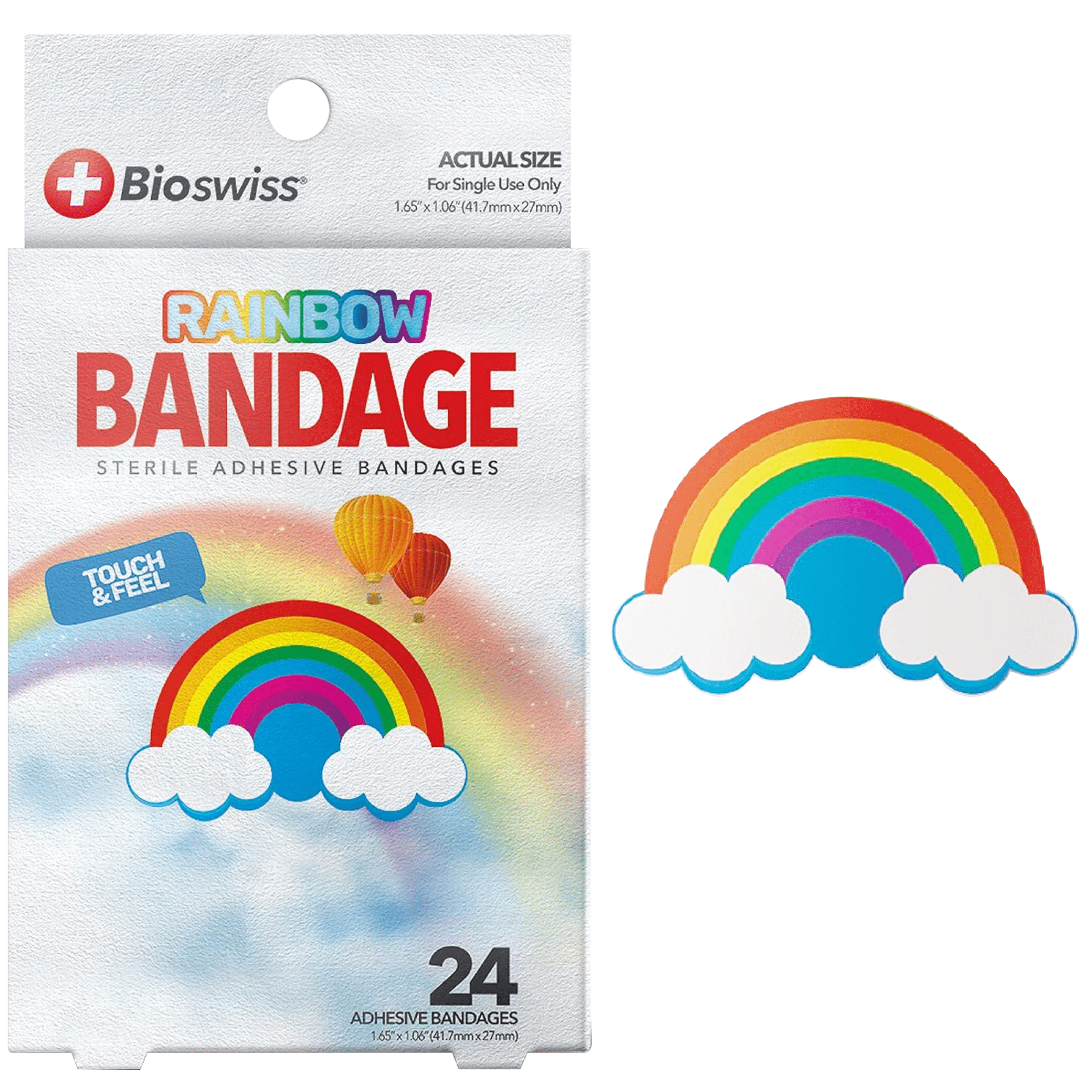 BioSwiss Rainbow Bandages, Self Adhesive, Latex Free, Small Sterile ...