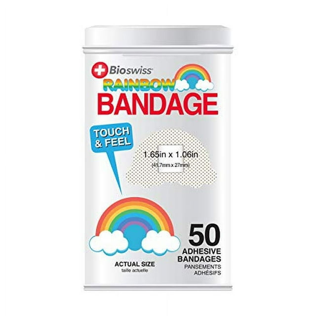 BioSwiss Bandages, Rainbow Shaped Self Adhesive Bandage, Latex Free ...