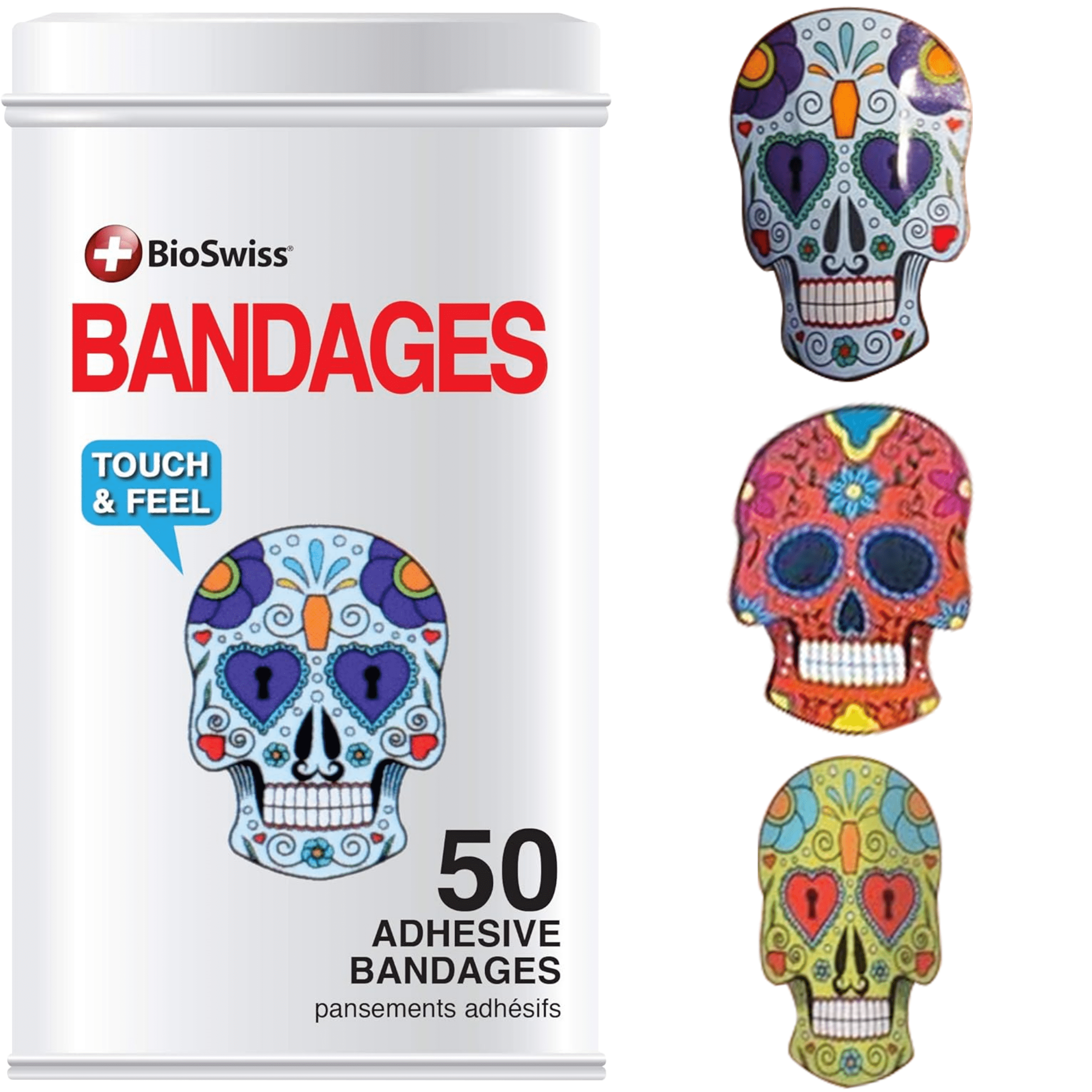 BioSwiss Bandages, Skulls Shaped Self Adhesive Bandage, Latex Free ...