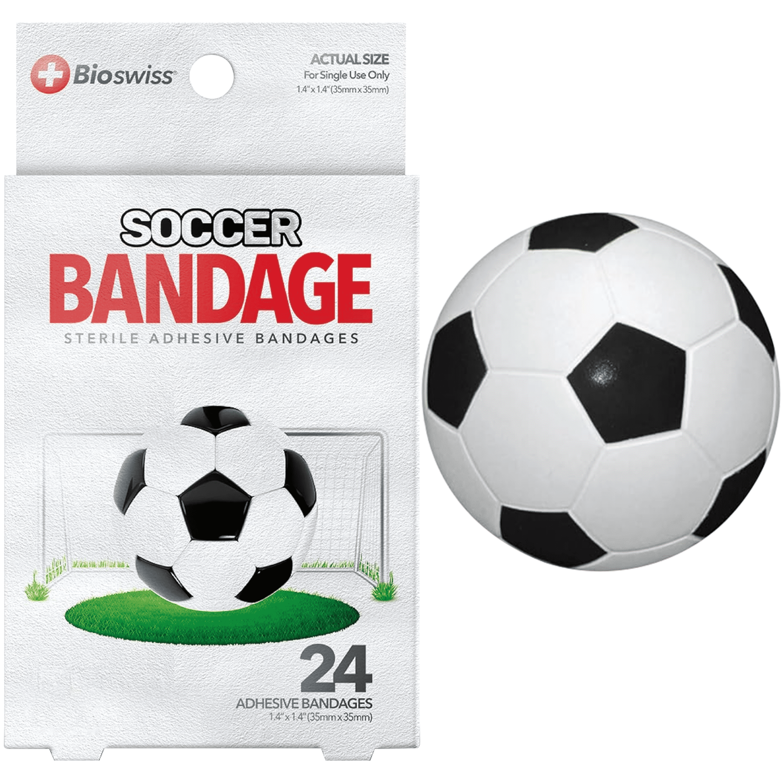 BioSwiss Bandages, Soccer Ball Shaped Self Adhesive Bandage, Latex Free ...