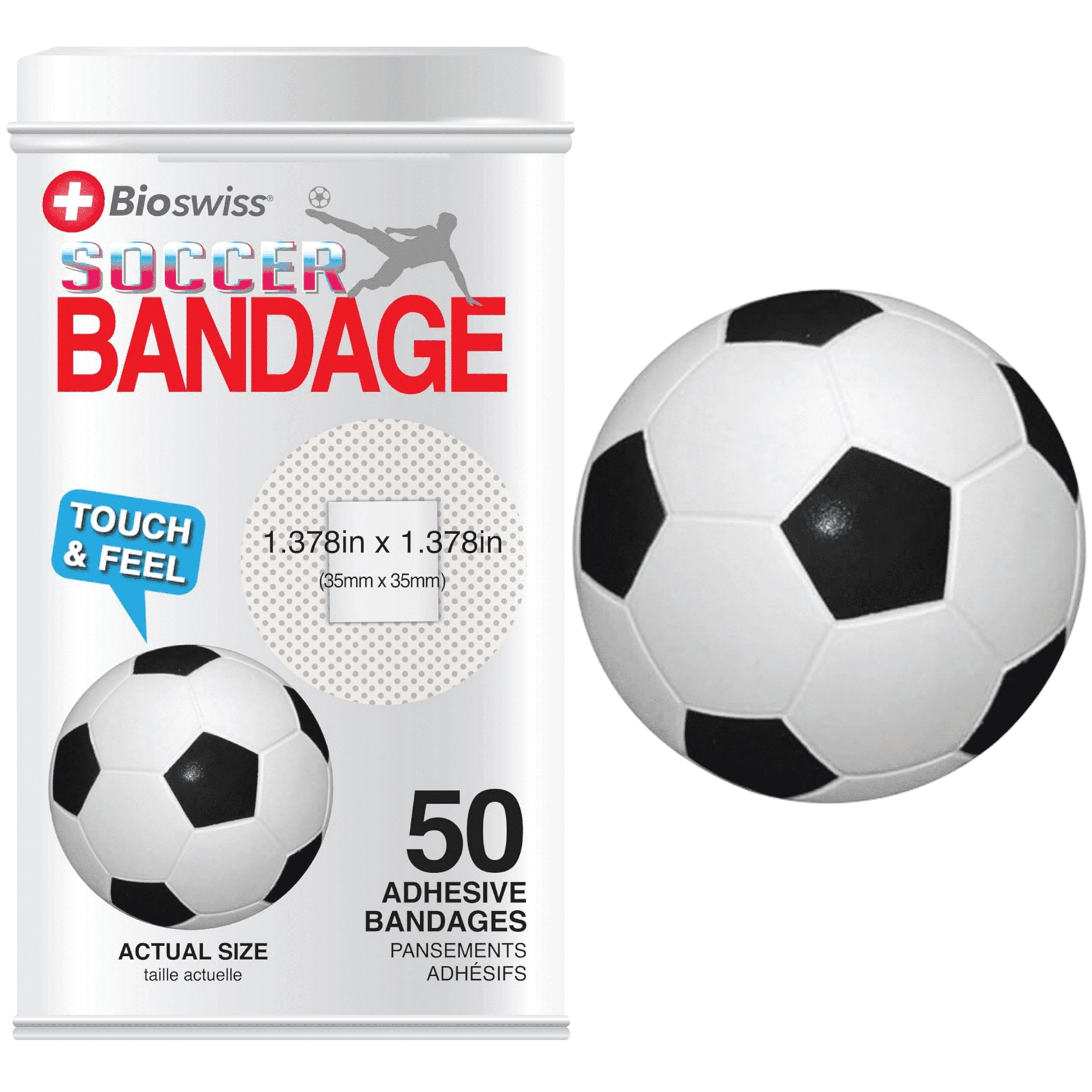 BioSwiss Bandages, Soccer Ball Shaped Self Adhesive Bandage, Latex Free ...
