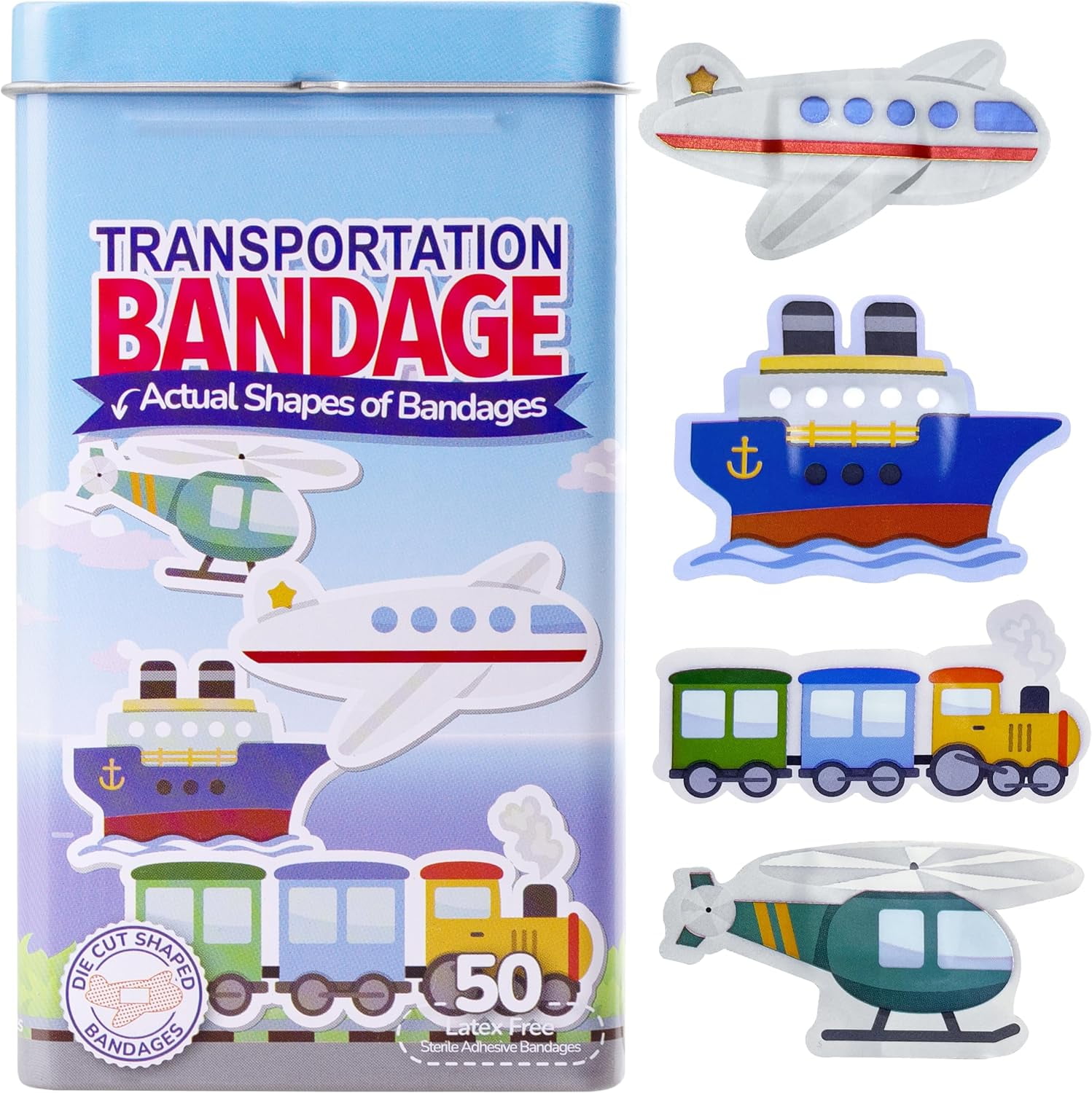 BioSwiss Bandages, Transportation Shaped Self Adhesive Bandages, Latex ...