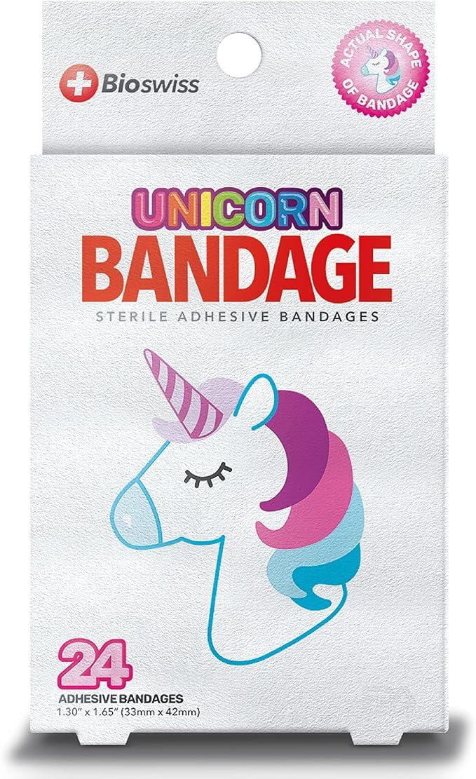 BioSwiss Bandages, Unicorn Shaped Self Adhesive Bandage, Latex Free ...