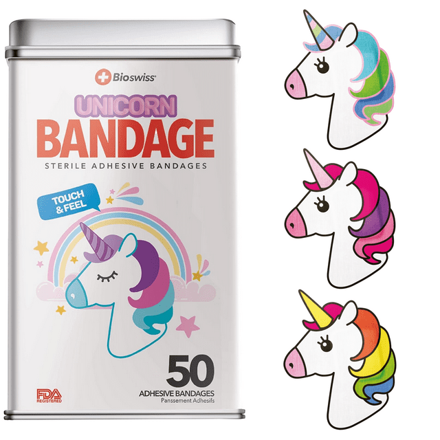 BioSwiss Bandages, Unicorn Shaped Self Adhesive Bandage, Latex Free ...