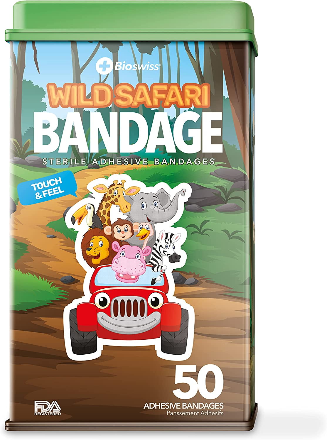 BioSwiss Bandages, Wild Safari Animals Shaped Self Adhesive Bandage ...