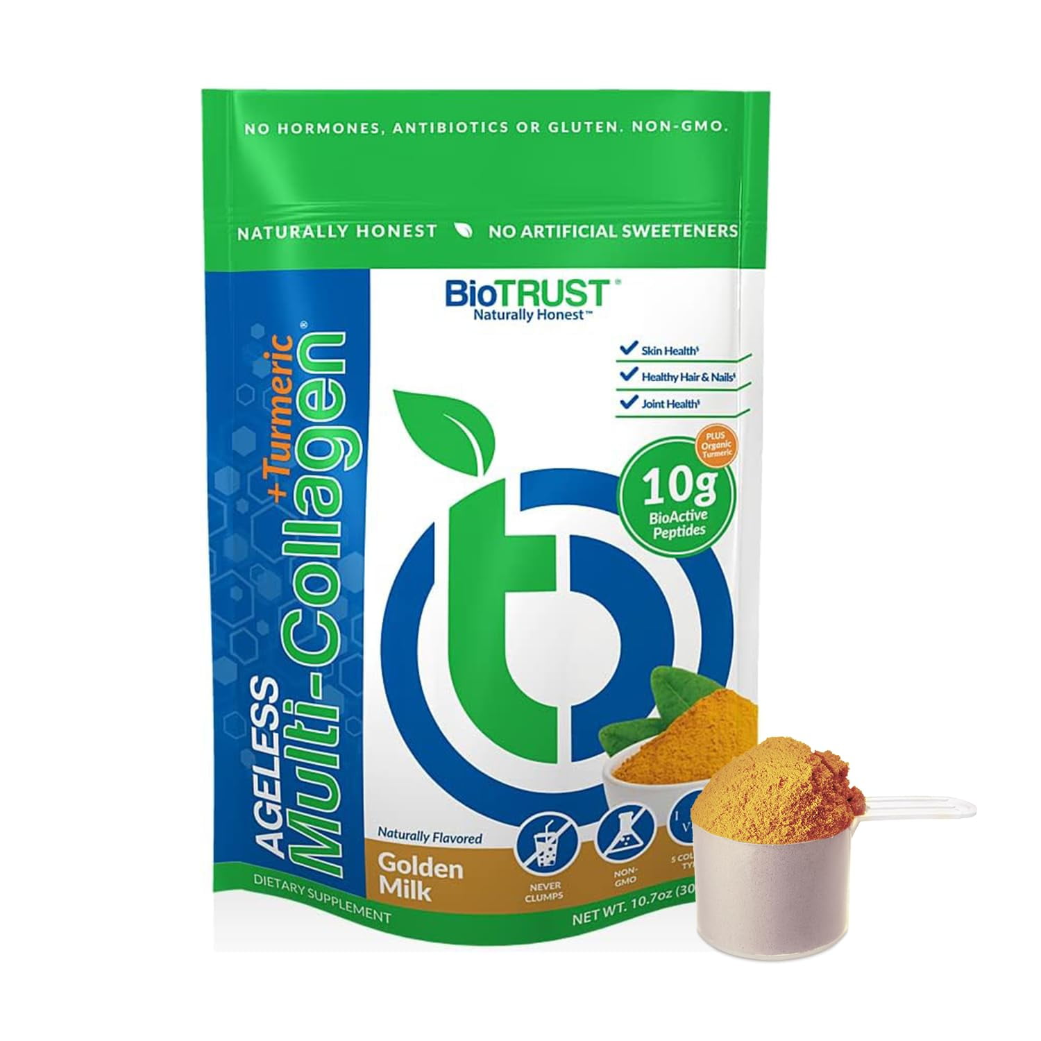 BioTrust Organic Collagen Powder with Turmeric – 5 Types – Non-GMO ...