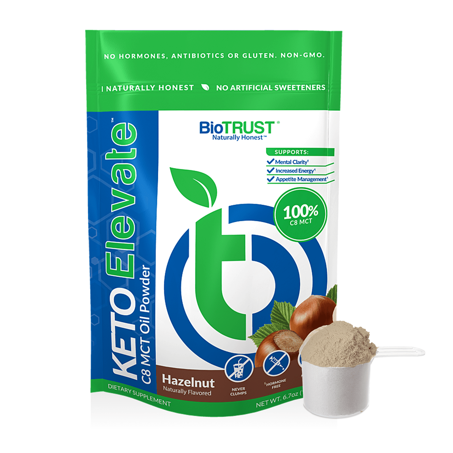 BioTrust Keto Elevate – Pure C8 MCT Oil Powder – Ketogenic Diet ...