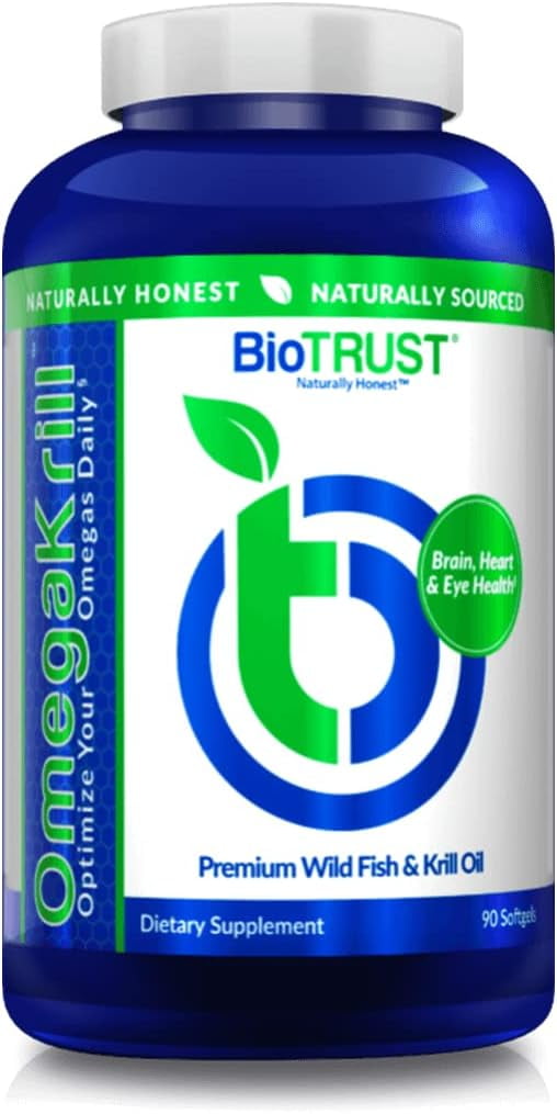 BioTrust OmegaKrill EPA & DHA Omega 3 Supplement, Fish and Krill Oil to Provide Support for ...