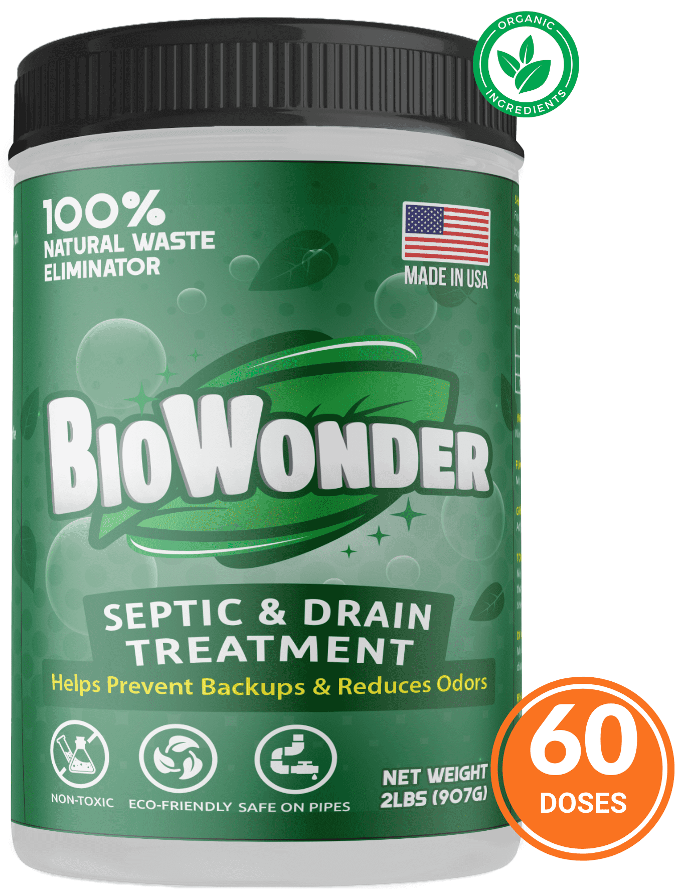 BioWonder Septic Tank Treatment - Prevent Backups, Reduce Odor - 2lbs ...