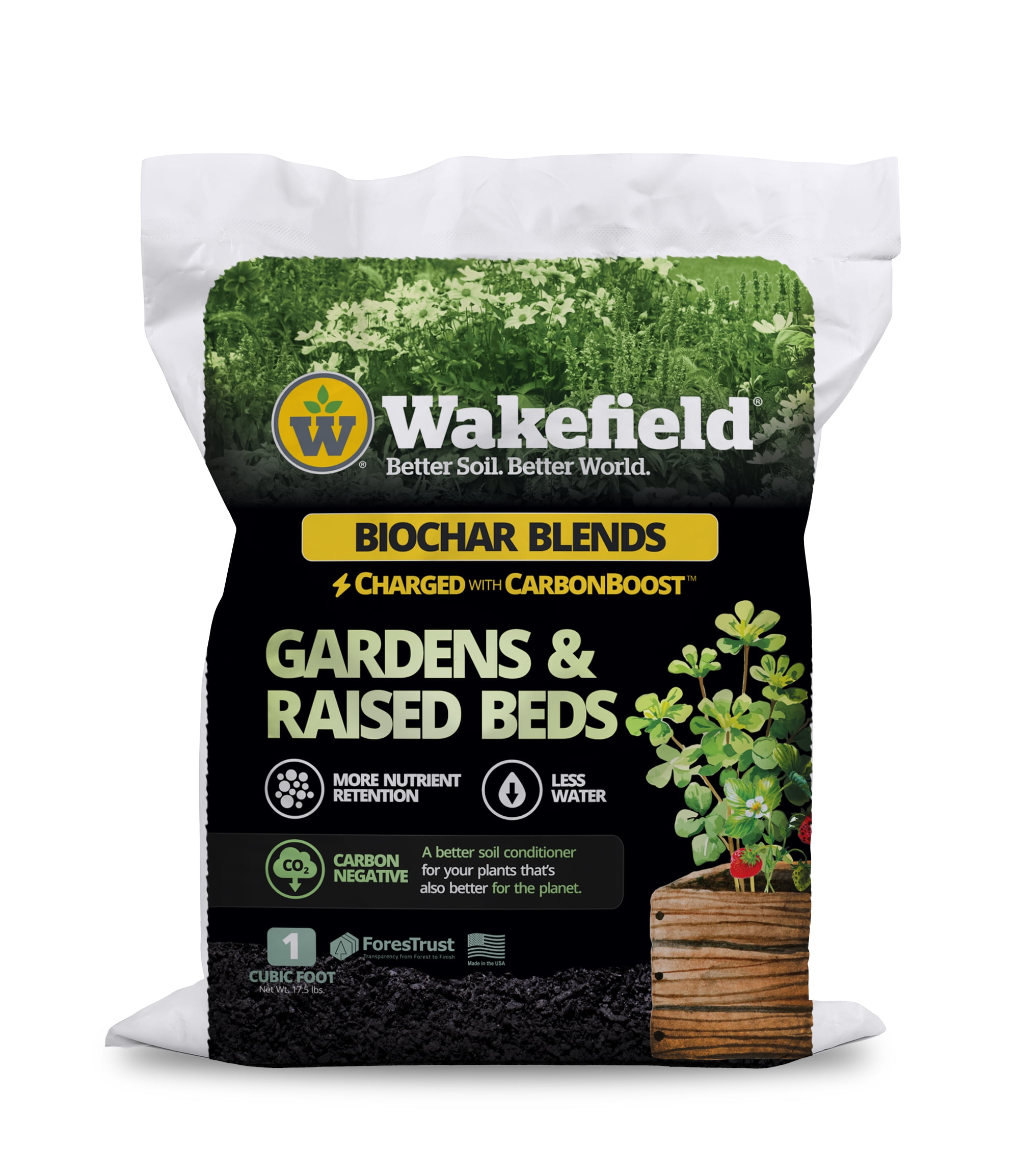Biochar Blend with CarbonBoost™ for Gardens & Raised Beds - 1 cu. ft ...
