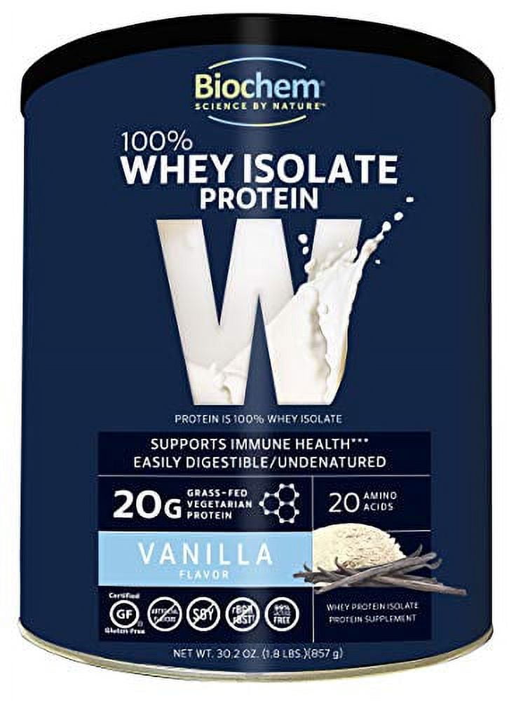 Biochem, 100% Whey Protein Vanilla 30.2 oz - Walmart.com