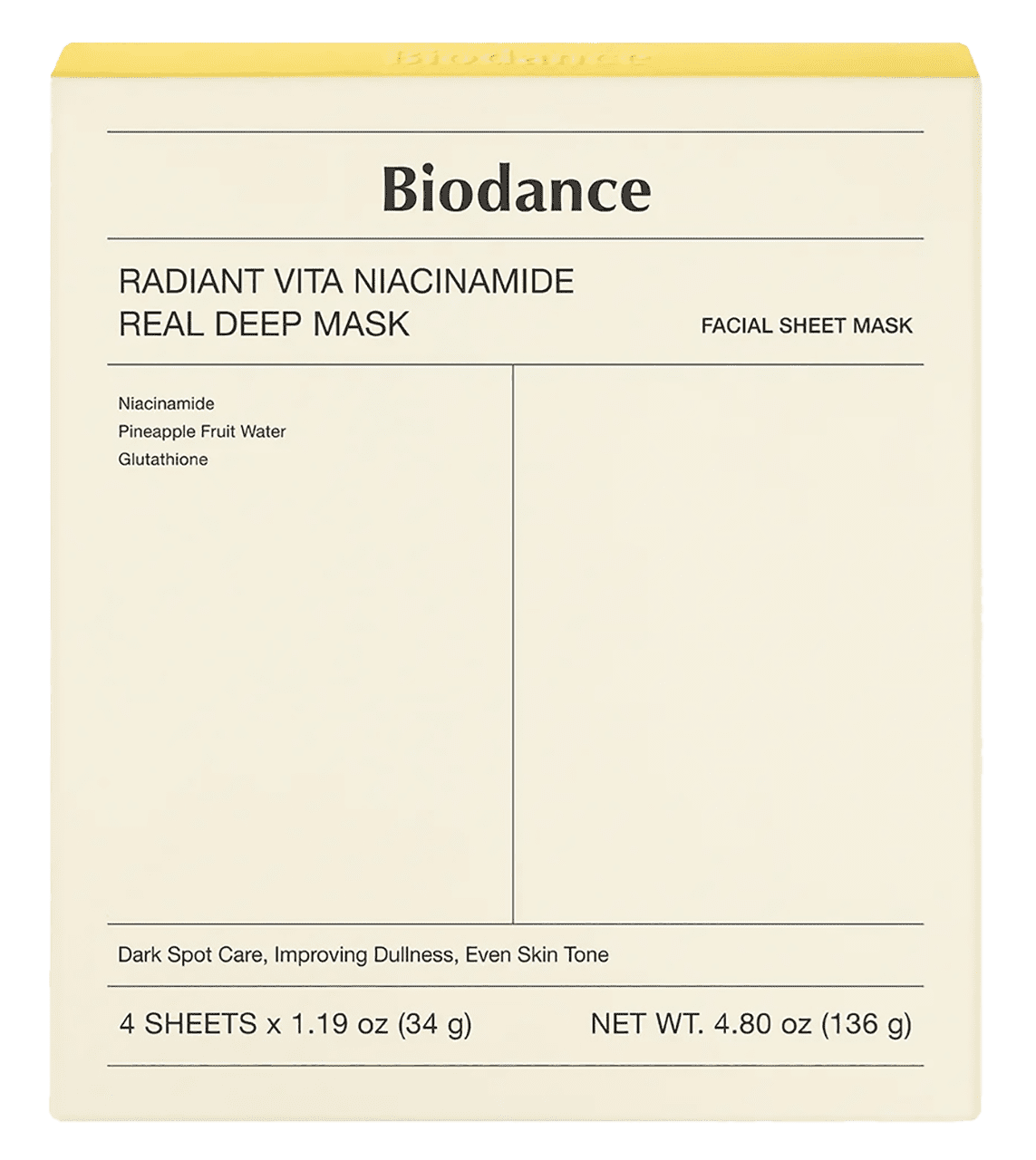 Biodance Radiant Vita Niacinamide Real Deep Mask - Walmart.com