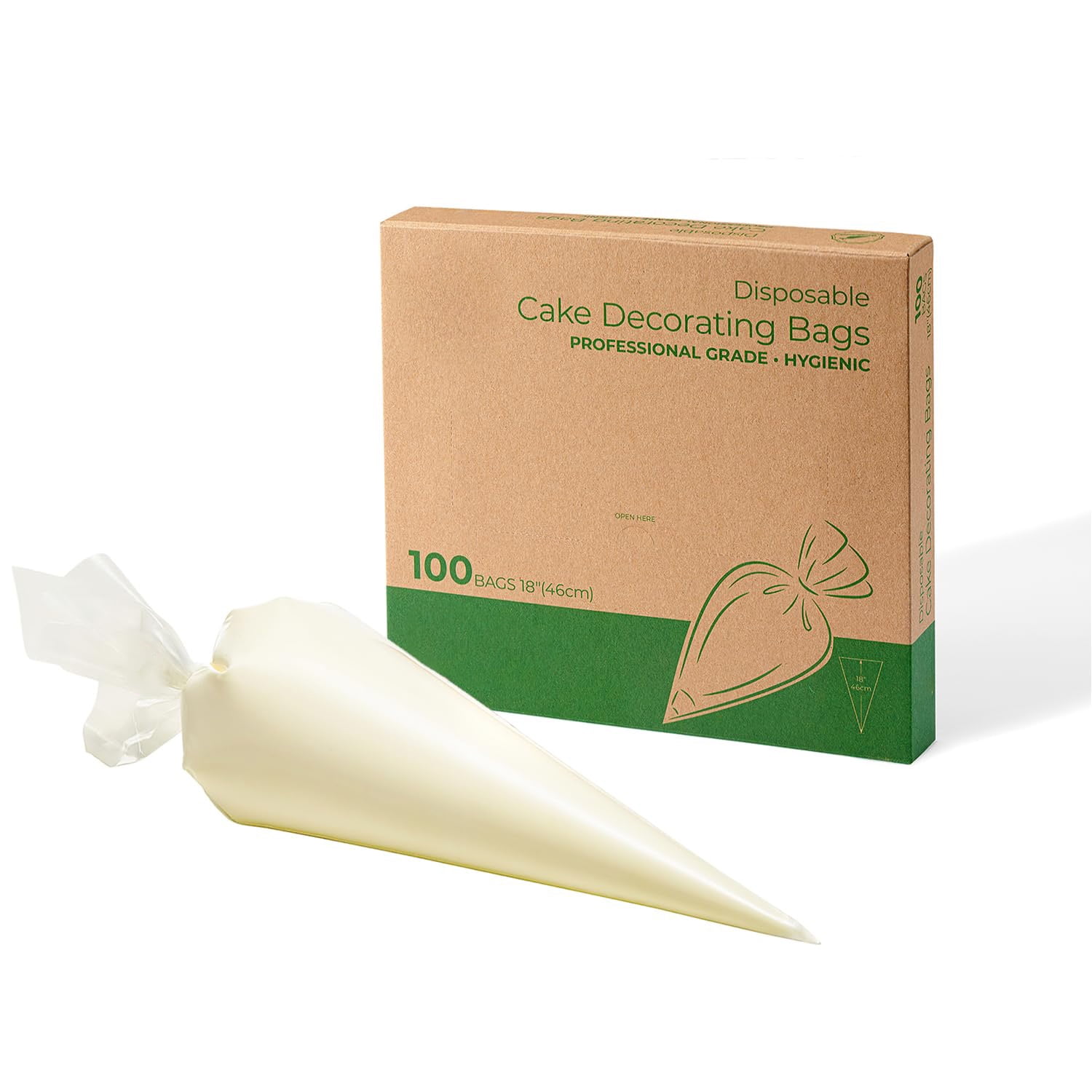 Biodegradable 18 Inch Piping Bags, Heavy Duty Disposable Cake ...
