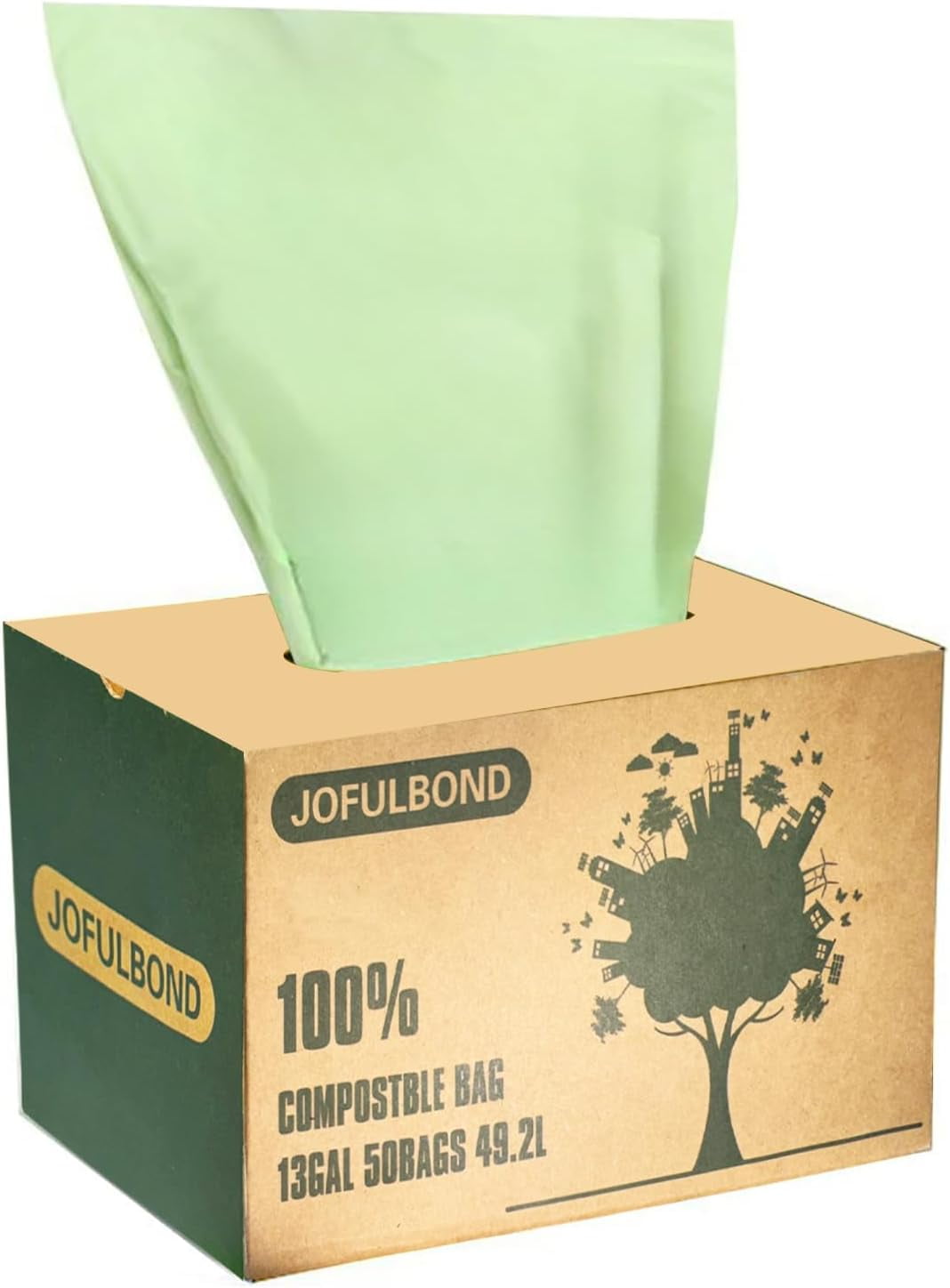 Biodegradable Compost Recycling Trash Bags, Compostable 13 Gallon ...