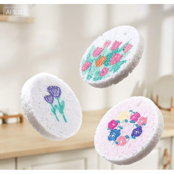 Biodegradable Compressed Wood Fiber Sponges, Heavy-Duty Kitchen Scrub ...