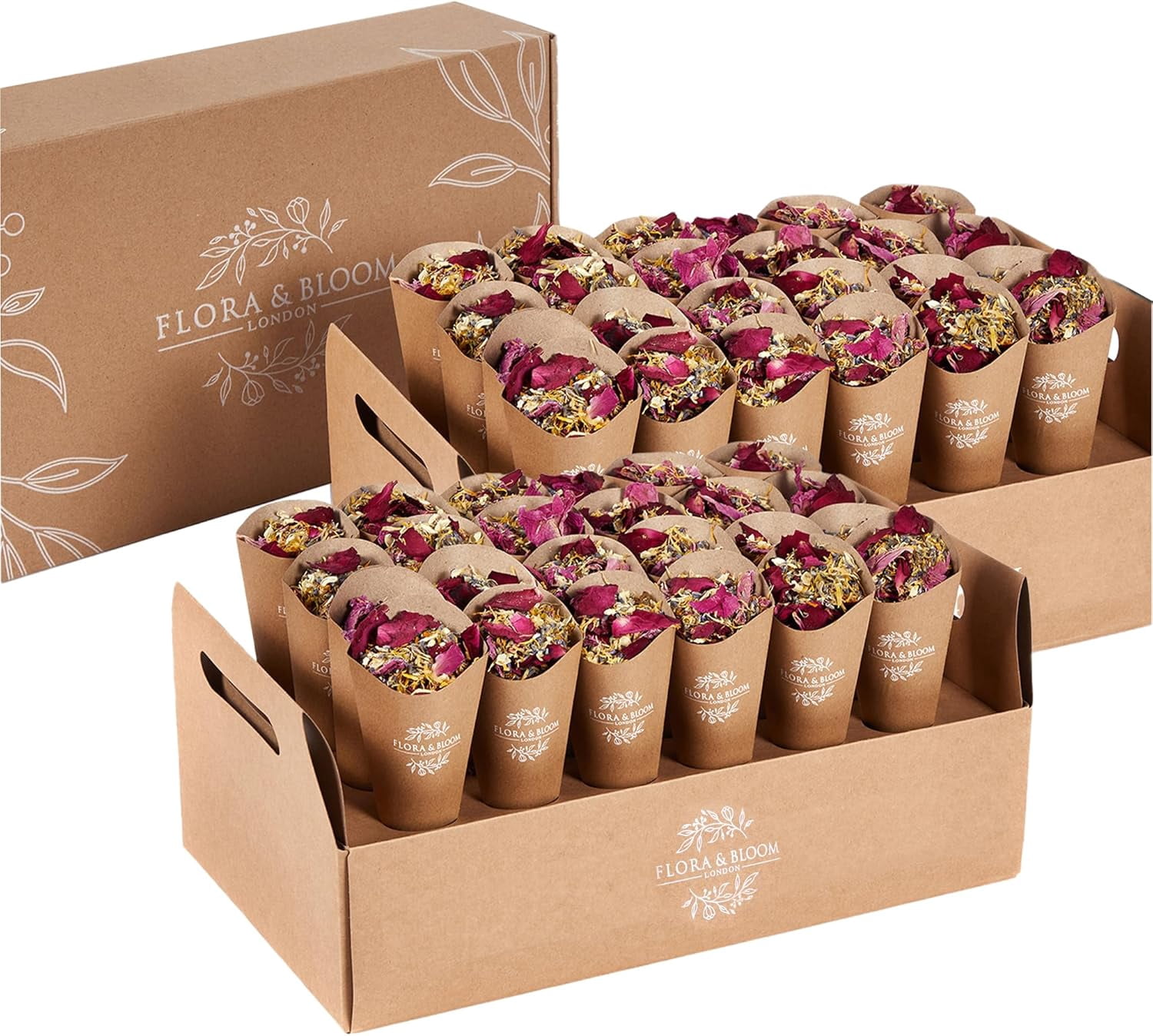 Biodegradable Confetti With Pre Built Cones | Dried Flowers (320 Grams ...