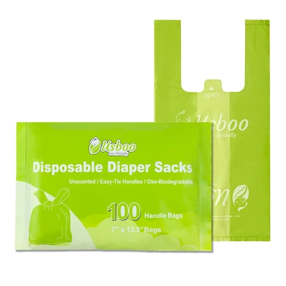 Biodegradable Disposable Diaper Bags, 100 Count, 10 Ounce Capacity ...