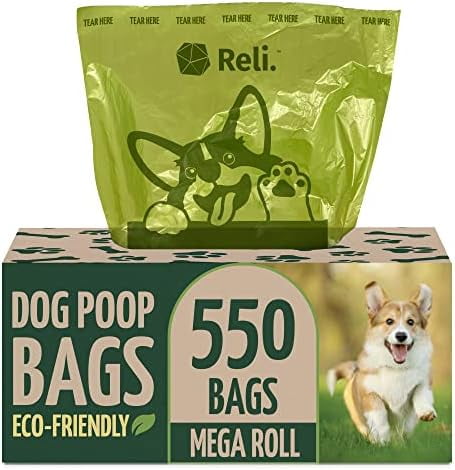 Biodegradable Dog Poop Bags (550 Count, Bulk) (Large Single Roll ...