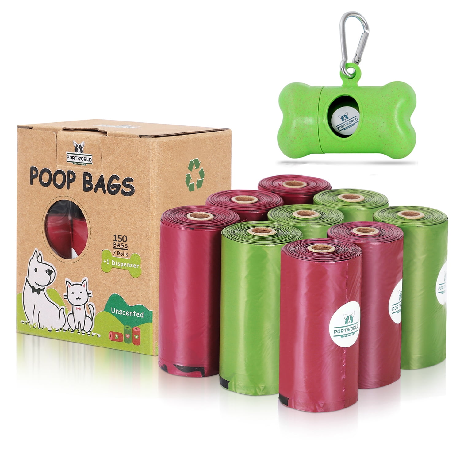 Biodegradable Dog Poop Bags | Pet Waste Bags with Dispenser and Leash ...