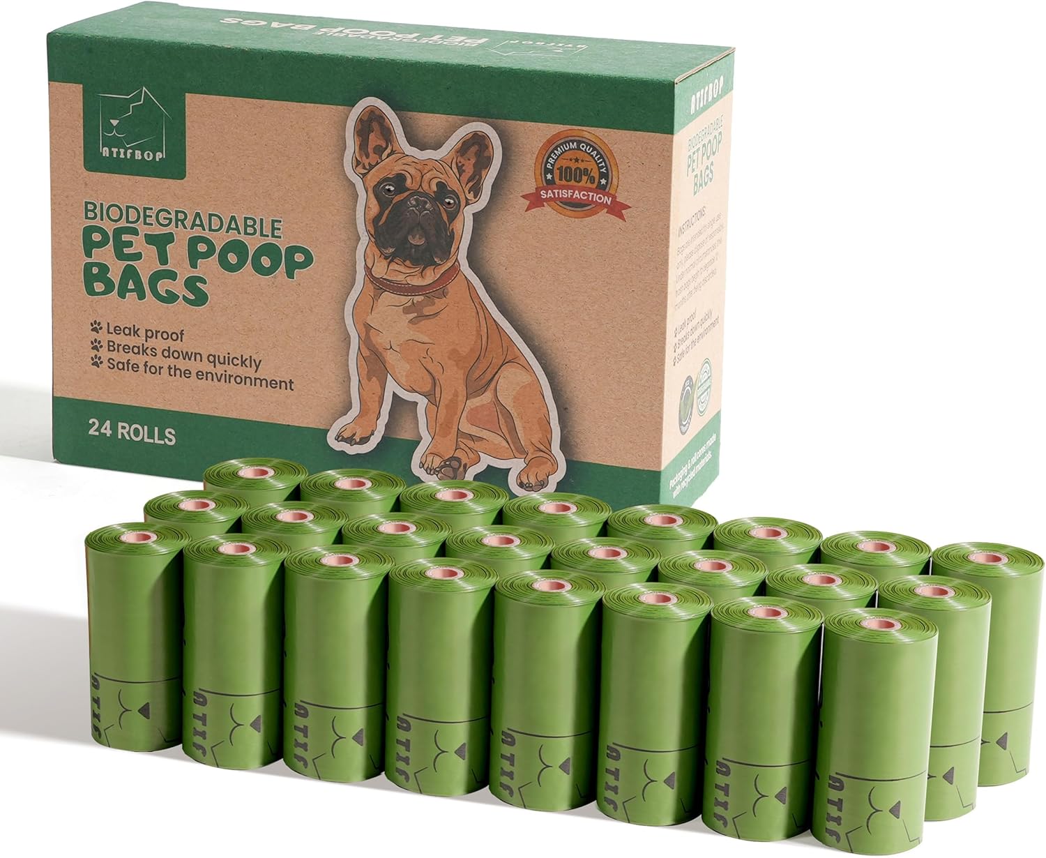 Biodegradable Dog Poop Bags Rolls 360 Count Scented, Leak Proof and ...