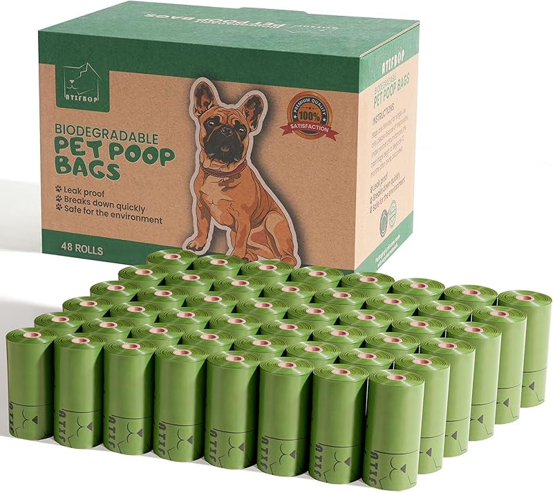 Biodegradable Dog Poop Bags Rolls 360 Count Scented, Leak Proof and ...
