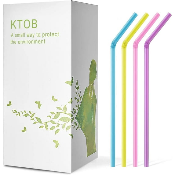 Biodegradable Flexible Drinking Straws - 200 Count 100% Plant-Based ...