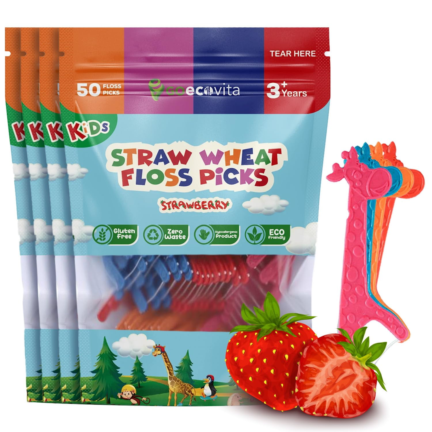 Biodegradable Kids Flossers - MMF7 Dental Floss Picks for Children ...