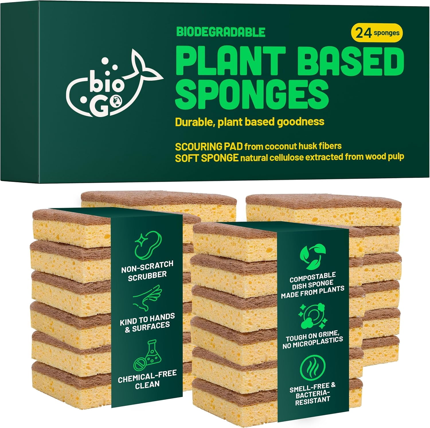 Biodegradable Kitchen Sponges – Natural Cellulose, Eco-Friendly ...