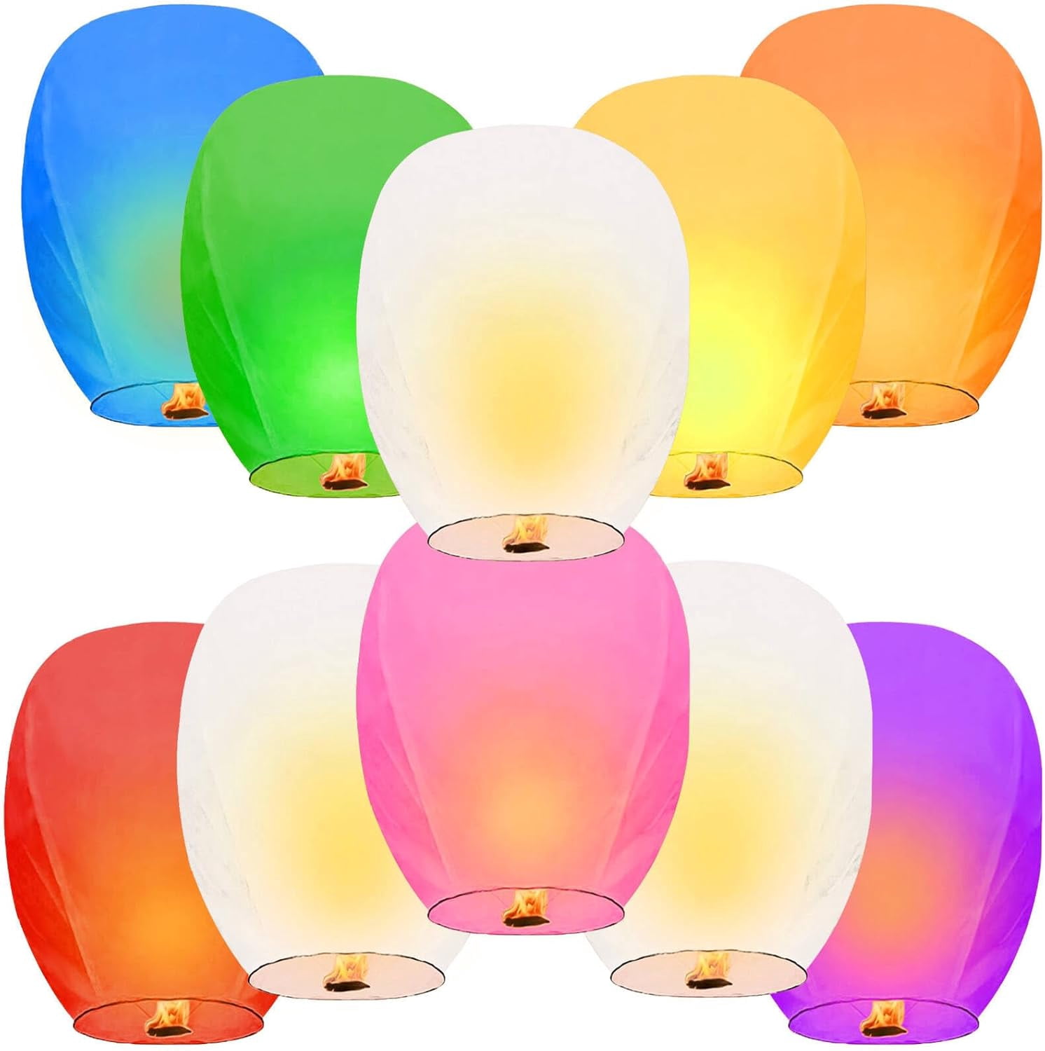 Biodegradable Memorial Lanterns,RUYIQUQU Paper Sky Lanterns 10 Pack ...