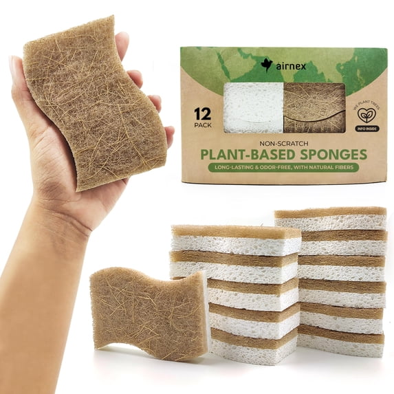 Biodegradable Natural Kitchen Sponge - Compostable Cellulose and ...