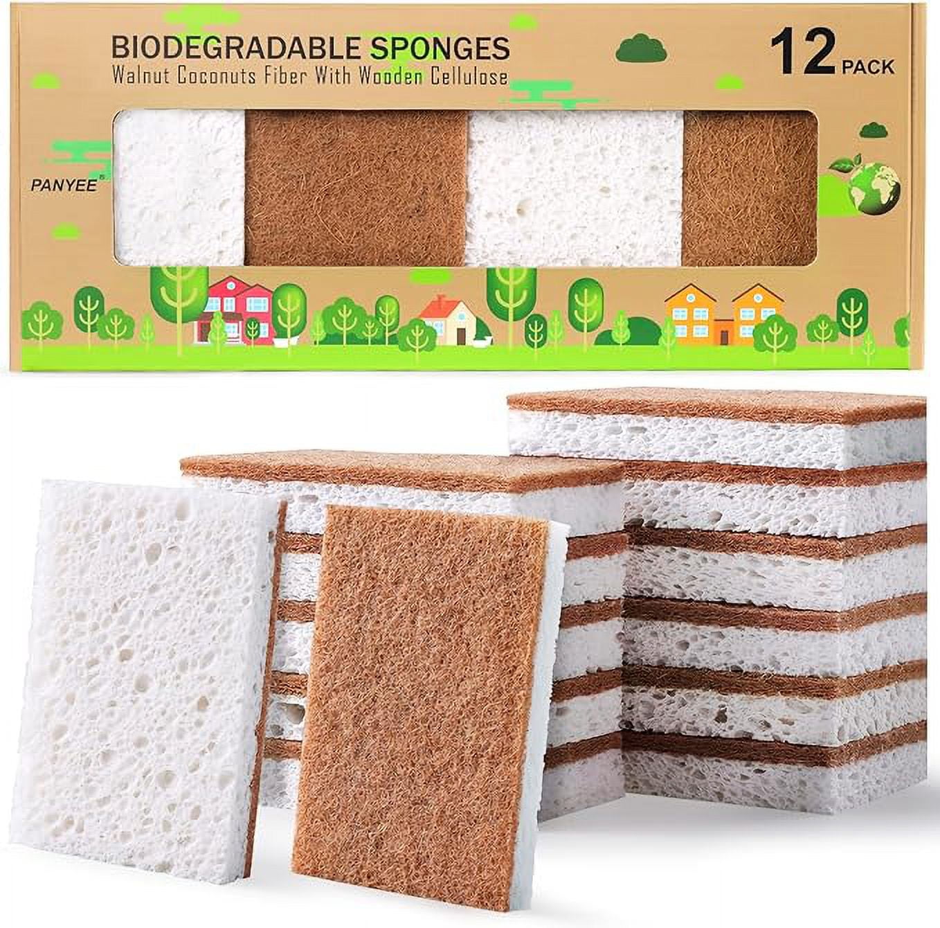 Biodegradable Natural Kitchen Sponge，Eco Friendly Sponges for Dishes ...