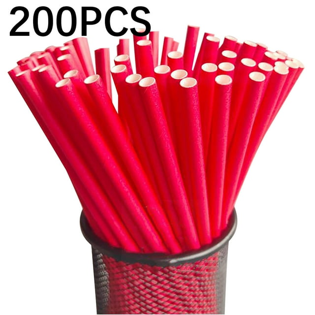 Biodegradable Paper Straws 200pc Eco-Friendly Disposable Drinking ...