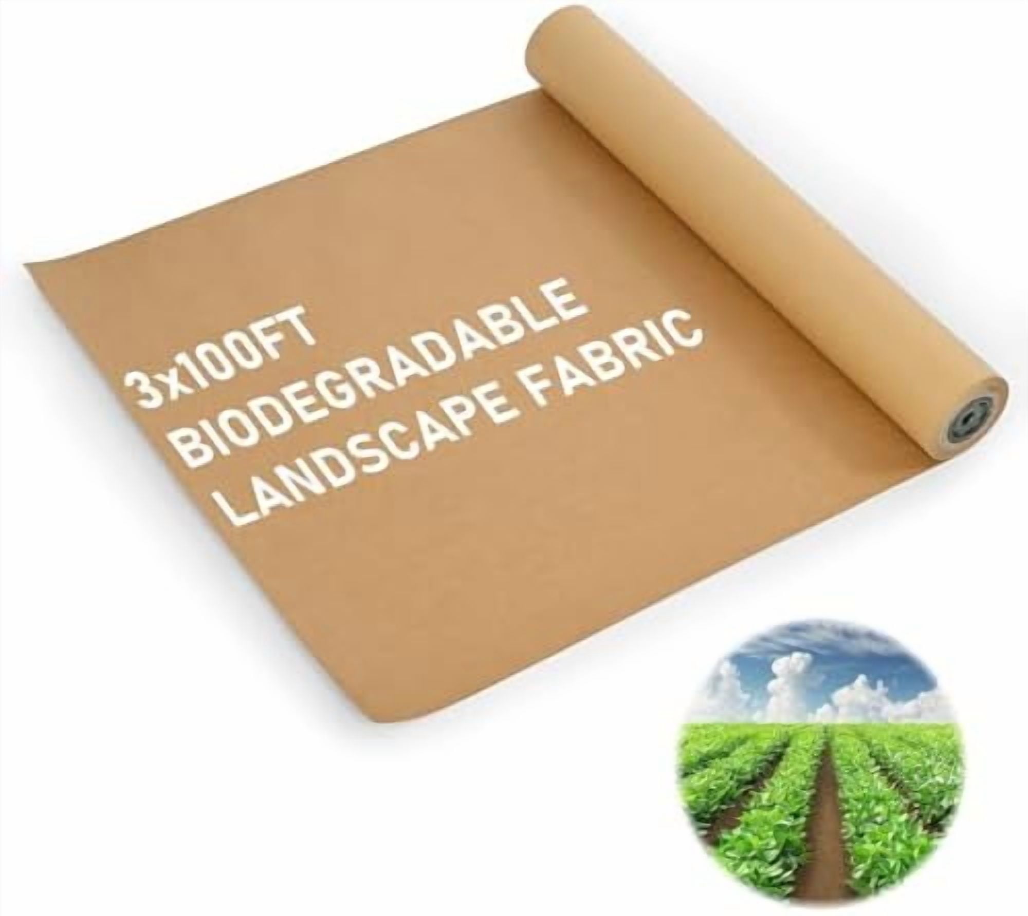 Biodegradable Paper Weed Barrier, 3 x 100 Ft Garden Kraft Paper ...