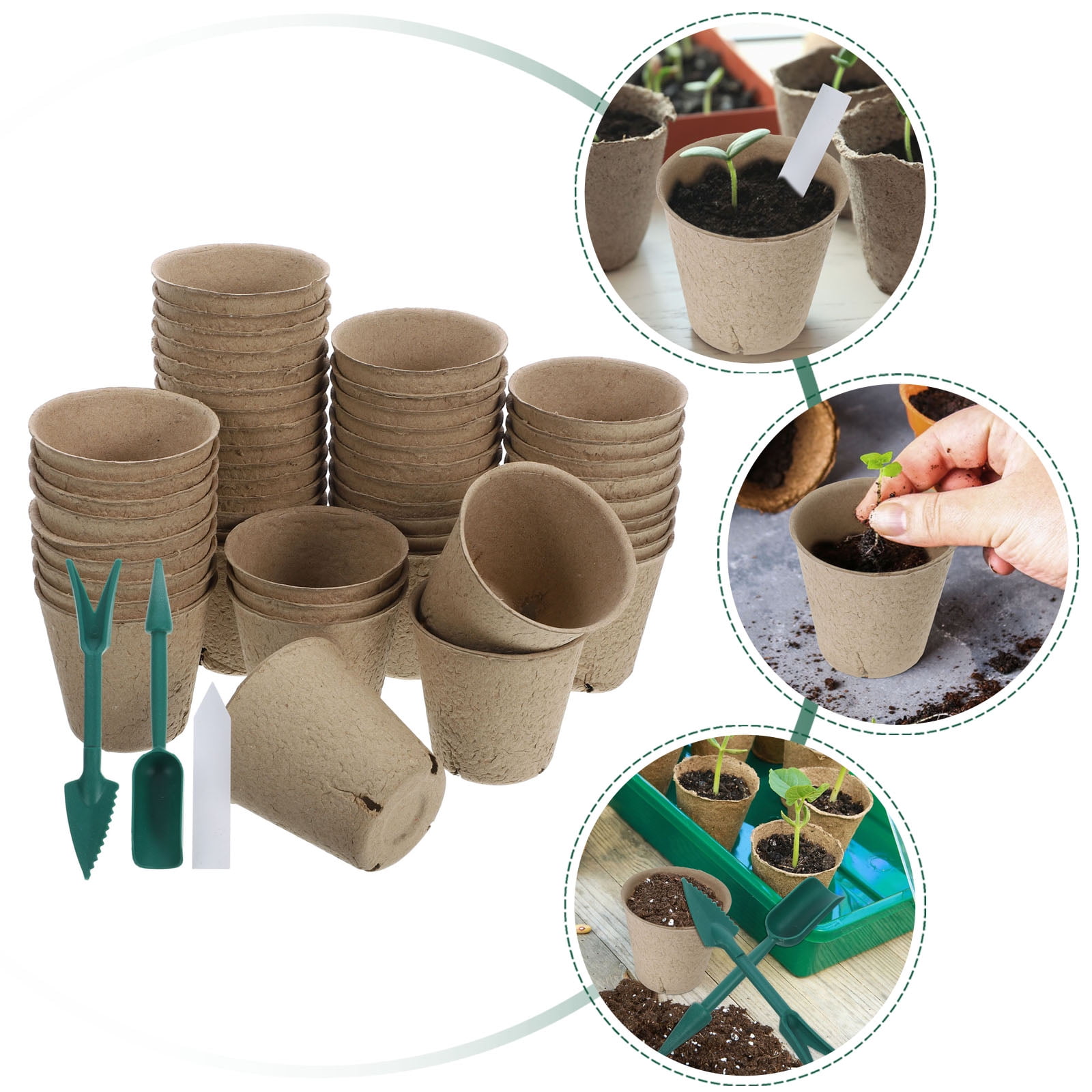 UEETEK 1 Set of Garden Pots Plastic Planter Nursing Pots Assorted Color ...