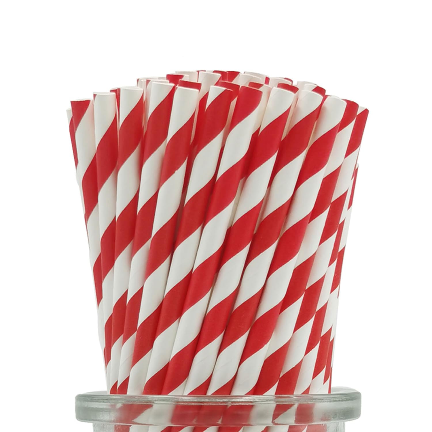 Biodegradable Red Striped Straws Bulk 100, Disposable Red and White ...