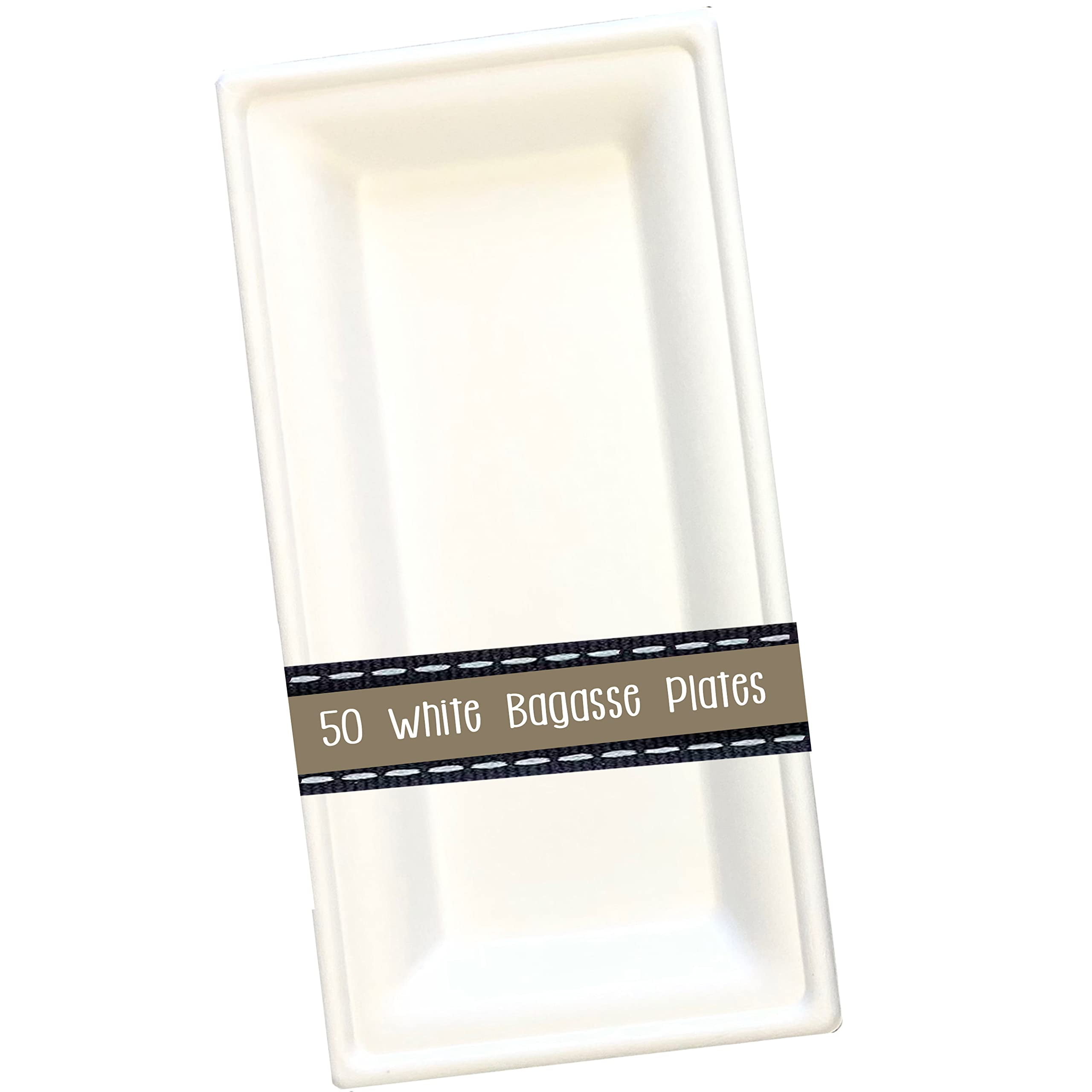 Biodegradable Sugarcane Bagasse Plates IFF17 - Rectangle - 10" x 5 ...