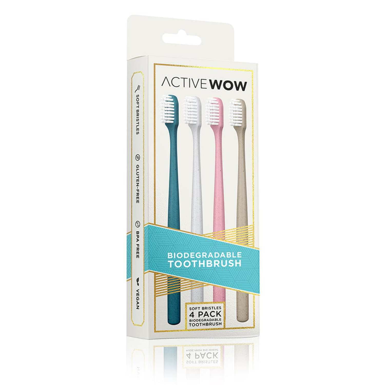 Biodegradable Toothbrushes - 4 Pack - Walmart.com