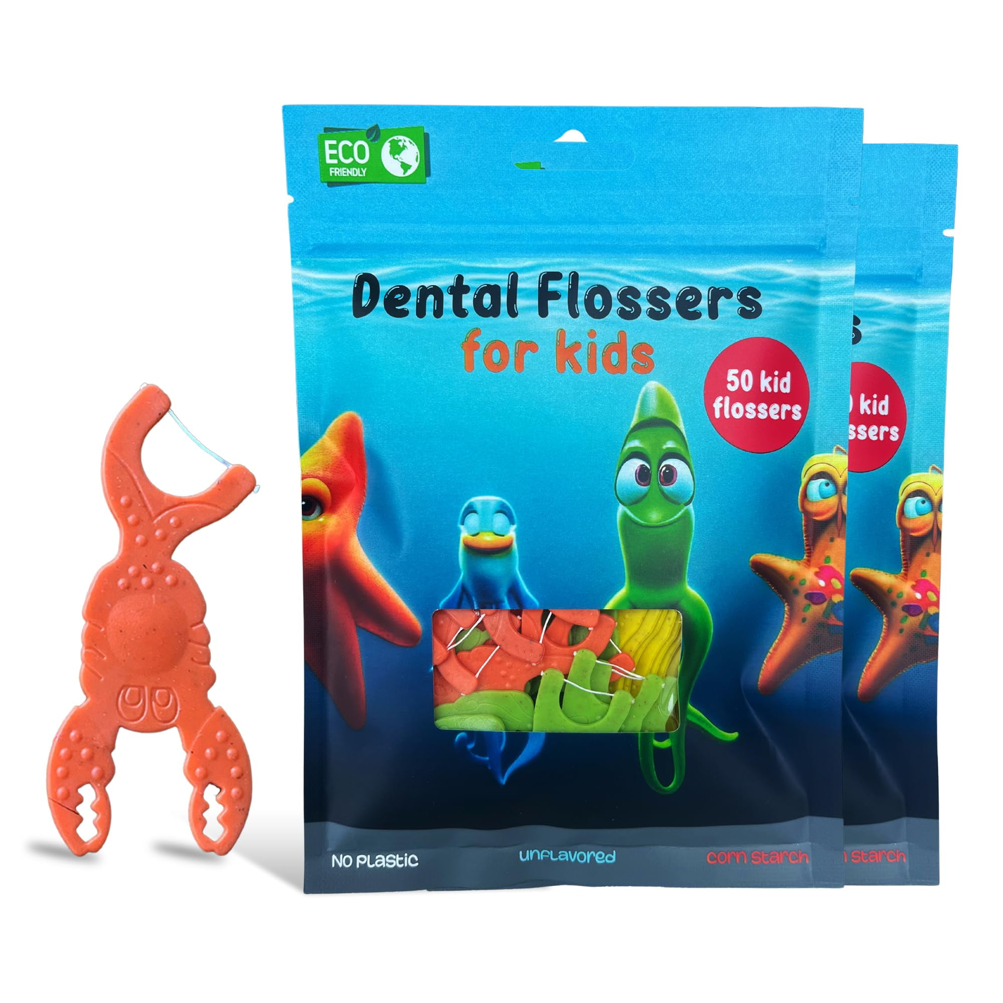 Biodegradable Unflavoured Kid Floss YPF5 Picks - No Fluoride No Plastic ...
