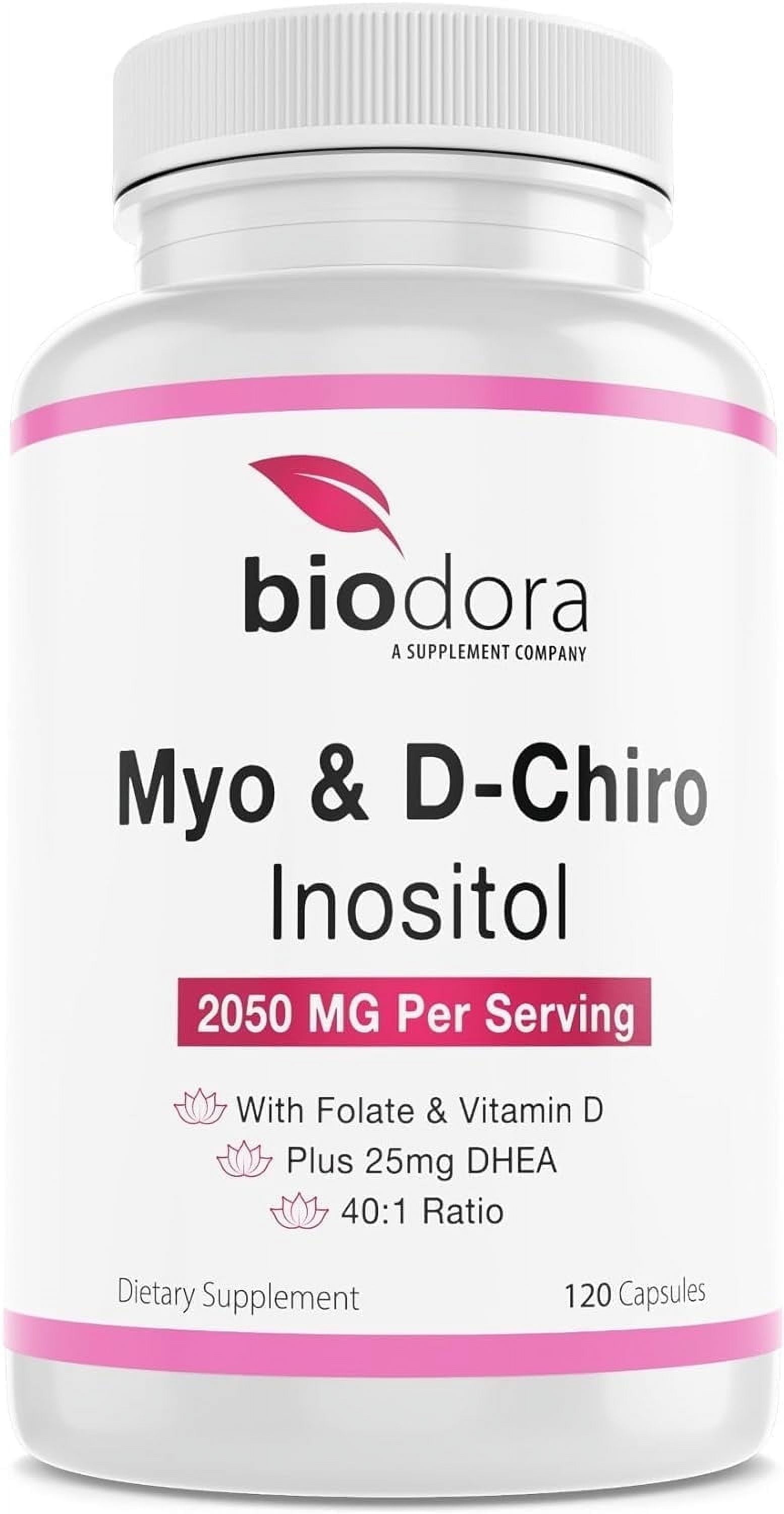Biodora Myo-Inositol & D-Chiro Inositol Supplement,2050mg withVitamin D ...