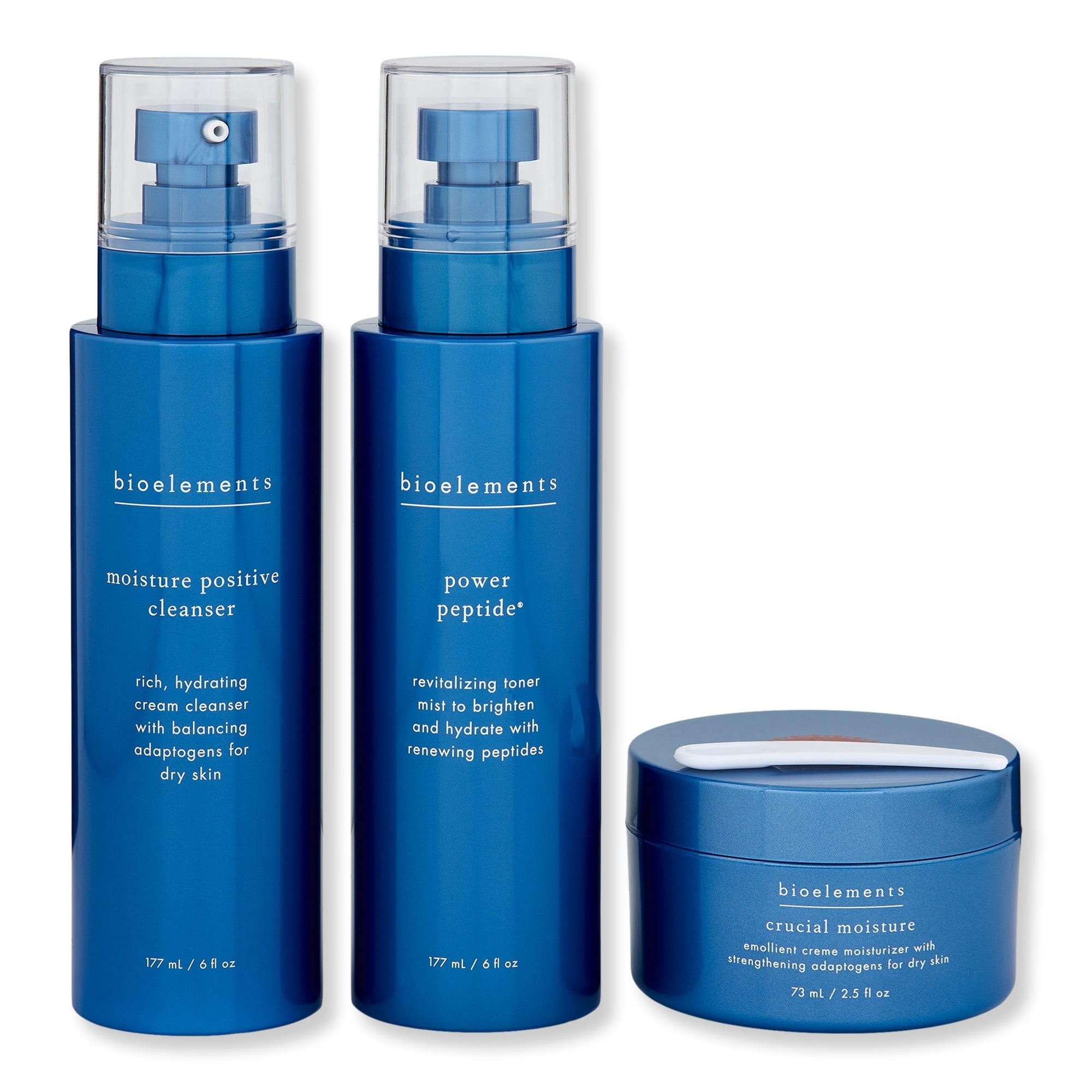 Bioelements 3-Step Starter Set for Dry Skin: Moisture Positive Cleanser ...