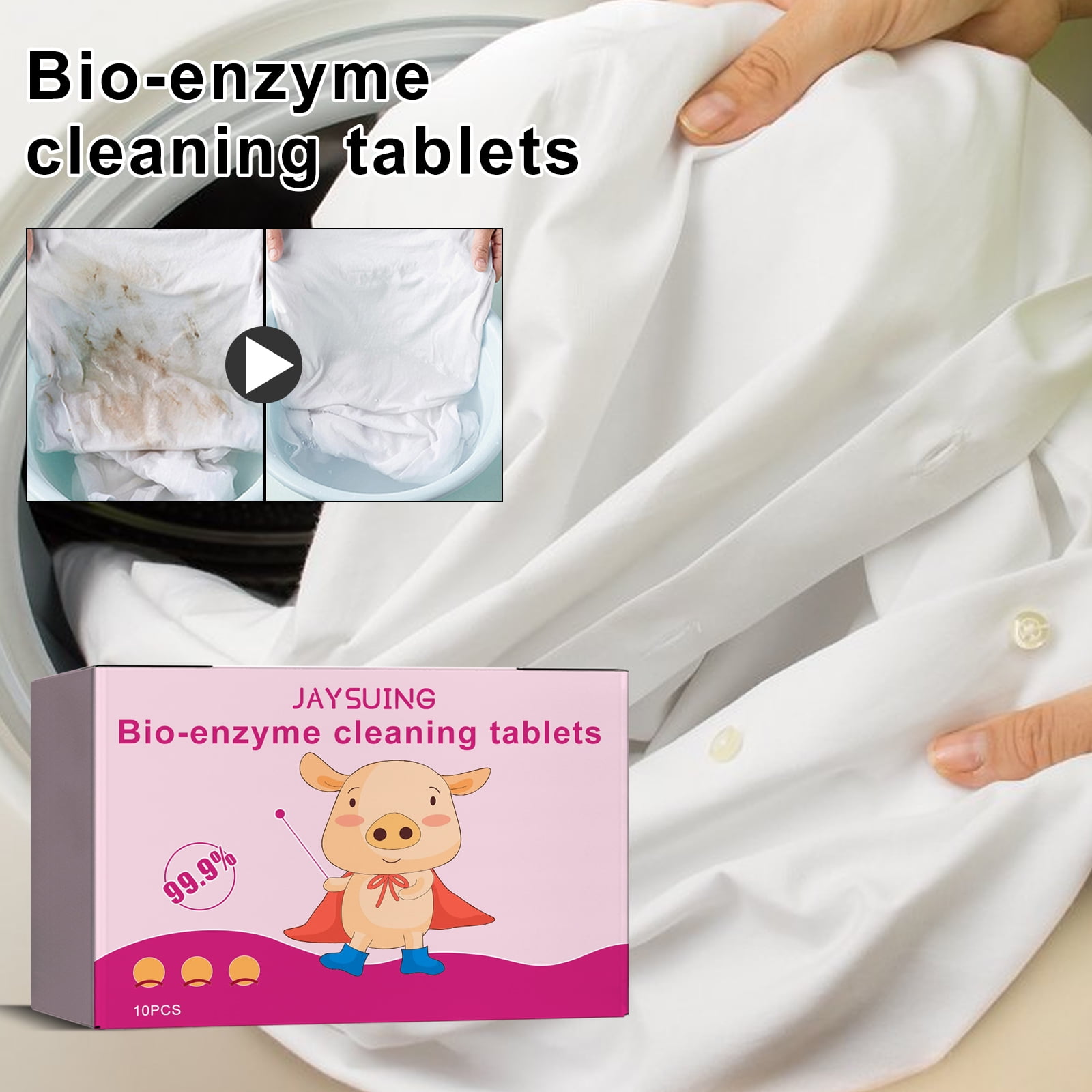 Bioenzyme Explosion Salt Effervescent Tablets, Cleaning Clothing Yellow Stubborn Stains Coffee ...