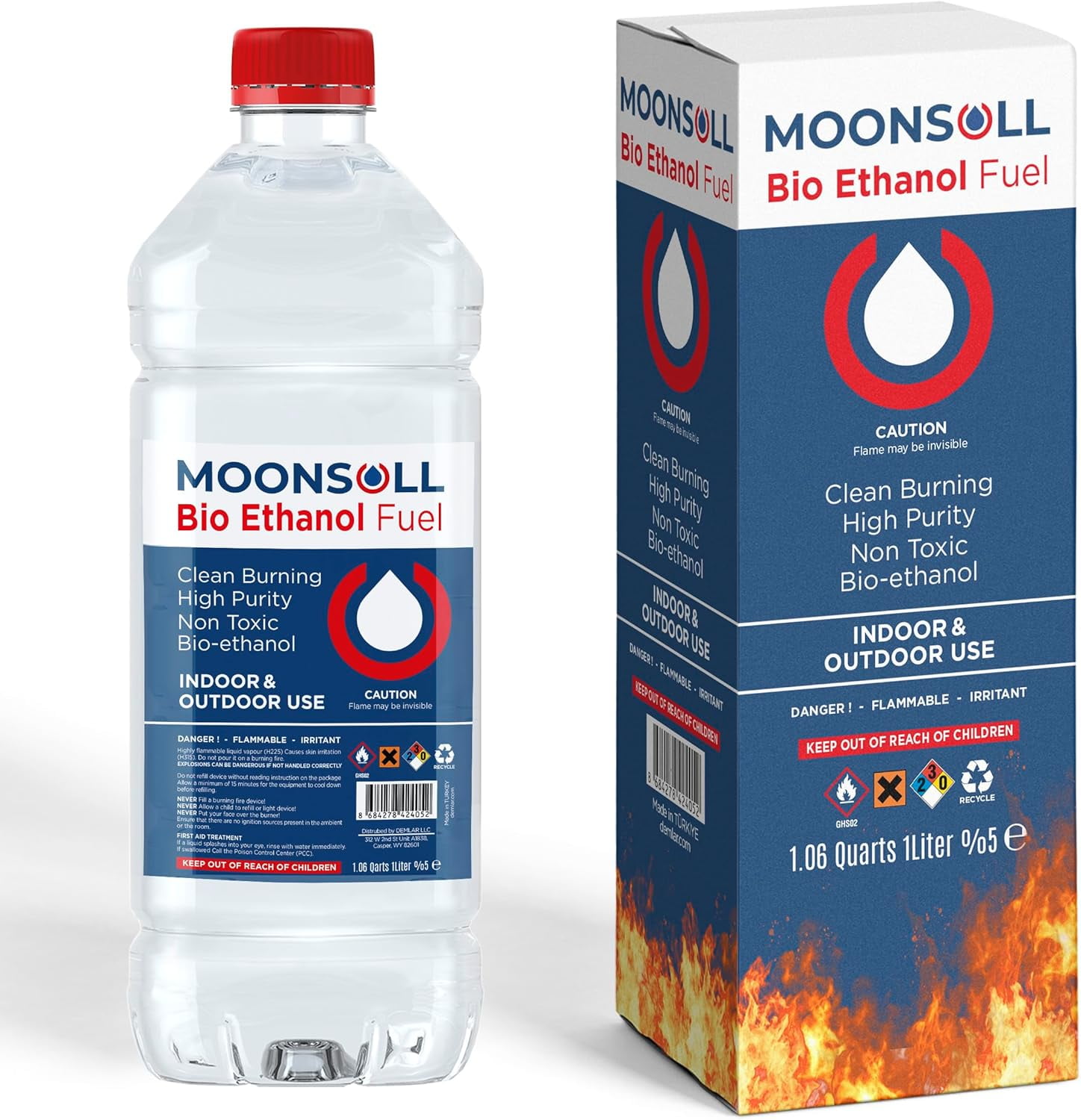 Bioethanol Fuel for Table top Fire Pit (6 x 1 Liter), Clean Burning ...