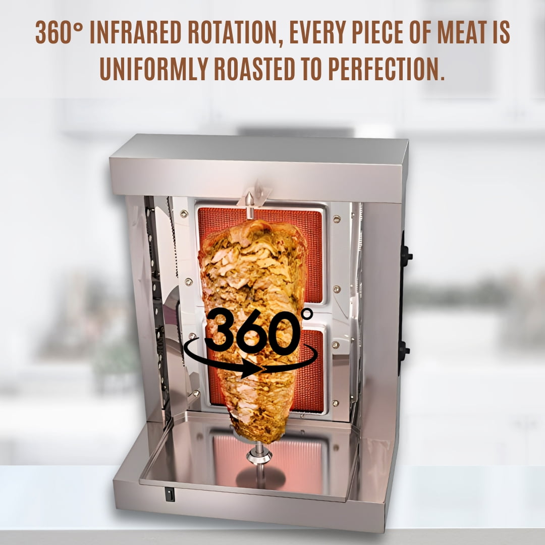 Bioexcel Vertical Shawarma Machine - 2 Burner Rotisserie Grill, Doner ...
