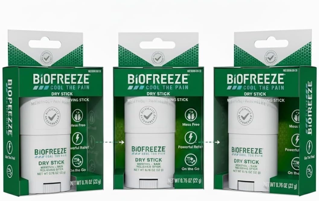 Biofreeze Dry Stick, Mess-Free Relief for Neck, Shoulder, Knee, Hip ...
