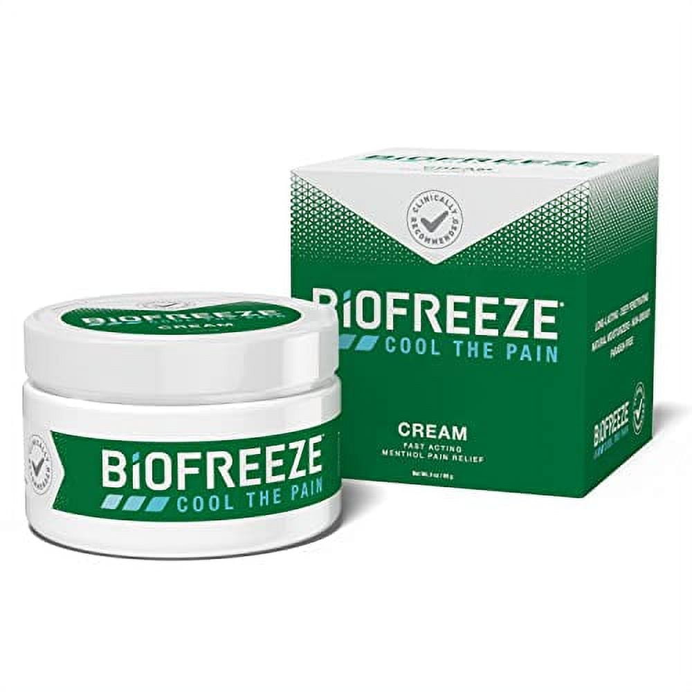 Biofreeze Menthol Pain Relieving Cream 3 OZ Jar For Pain Relief ...